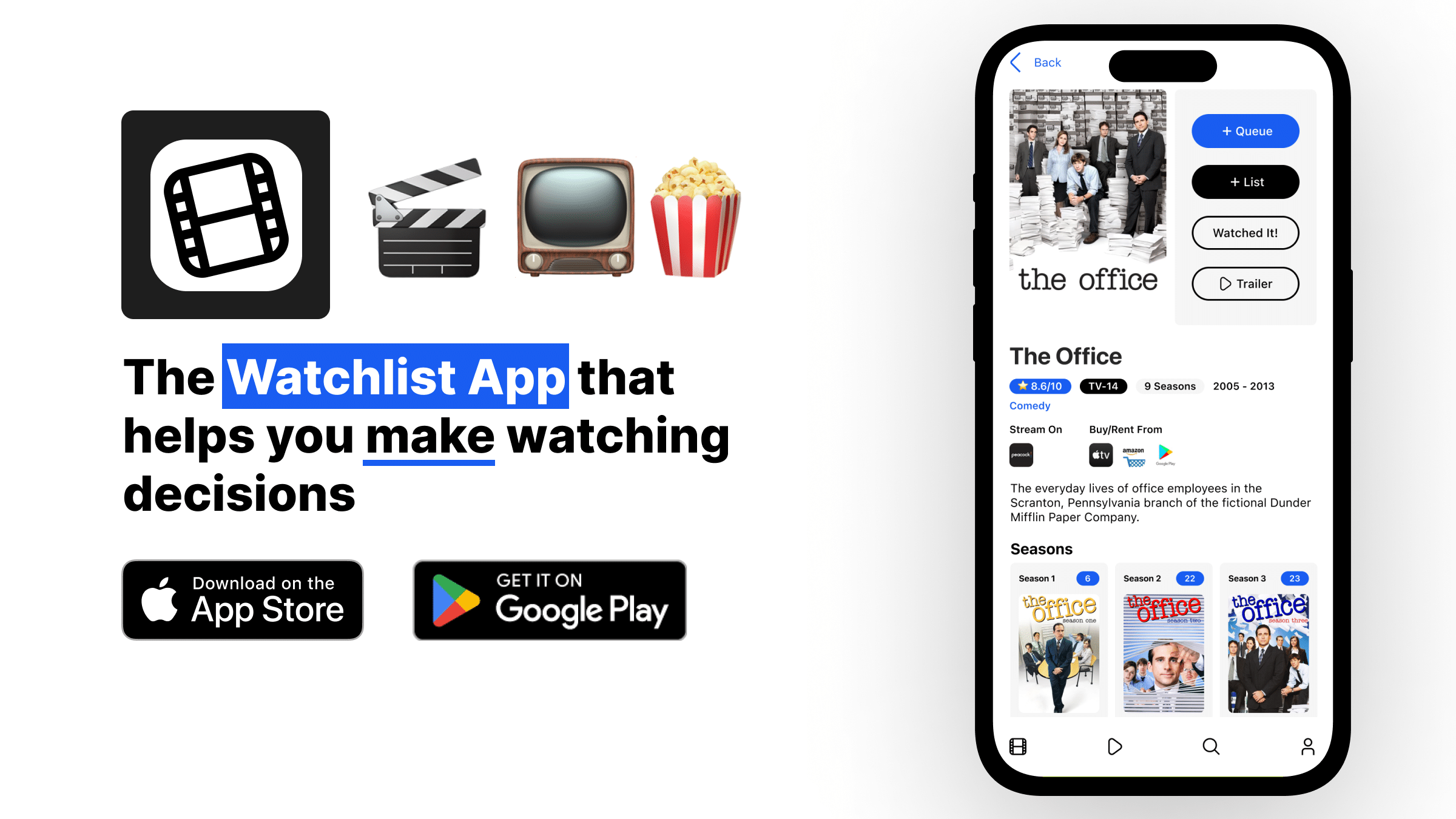 Movie & TV Show Watchlist App for iOS & Android - Watch It!